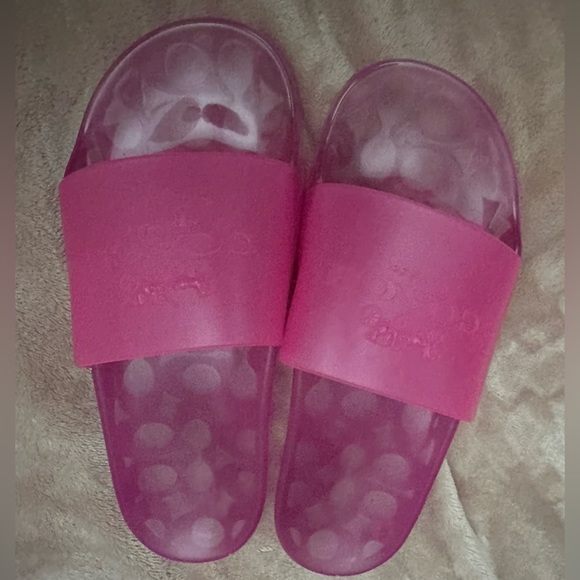 Coach | Shoes | Coach Pink Jelly Slides | Poshmark
